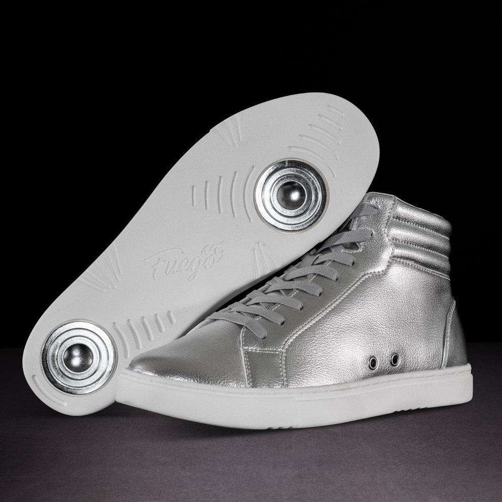 Silver High-Top Sneakers | Silver Dance Shoes – Fuego, Inc.