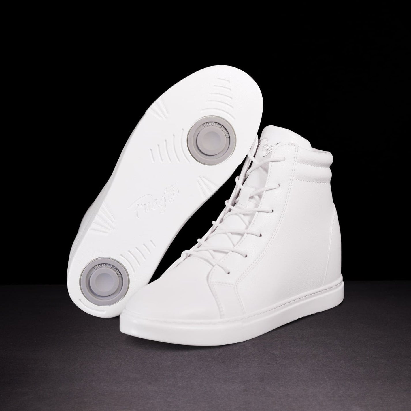 White Wedge Heel Sneakers | White Dance Tennis Shoes – Fuego, Inc.